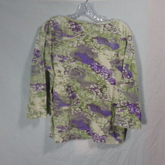 Appleseed's | Tops | Appleseeds Green Multi Mid Sleeve Top Size L ...